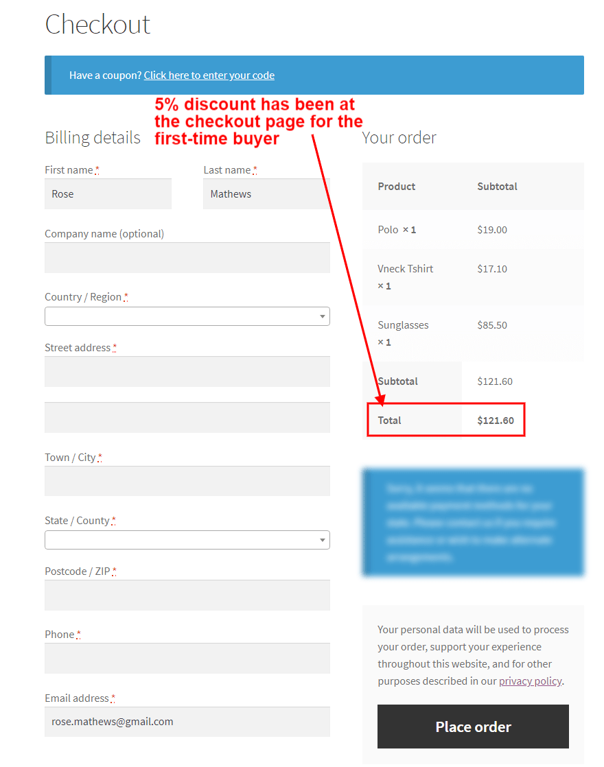 How to Provide First Order Discount in WooCommerce - Detailed Examples